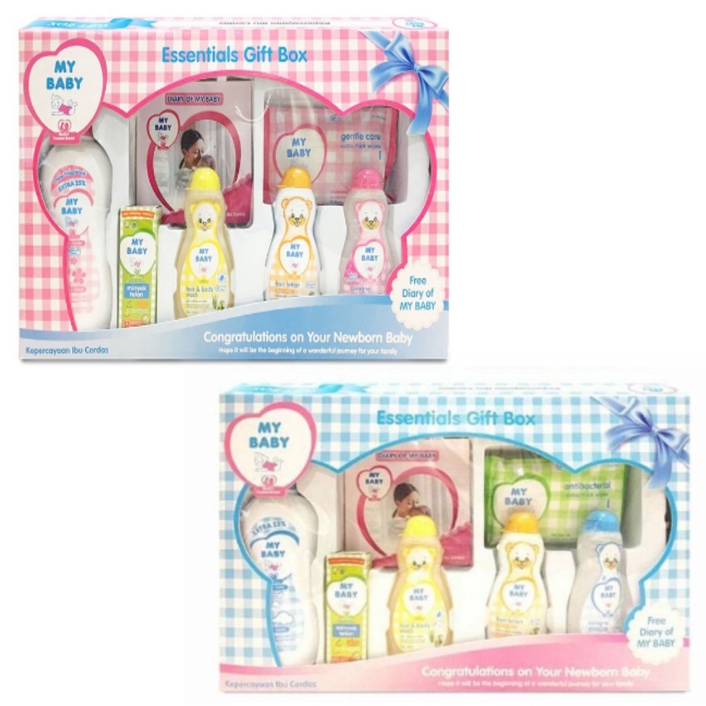 Jual My Baby Gift Box Biru Pink isi 7 Items - Paket Perlengkapan Bayi ...