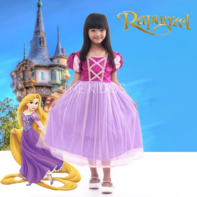 Jual Kostum Gaun Princess Rapunzel Premium | Shopee Indonesia