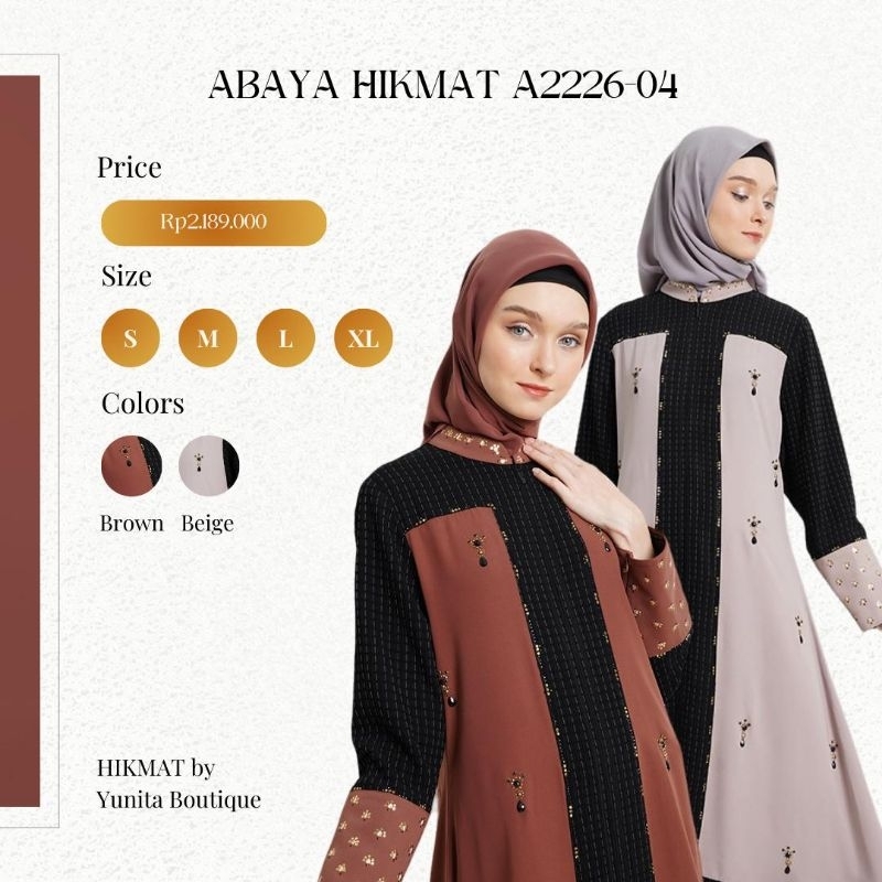 Jual Abaya Hikmat a2226-04 Original | Shopee Indonesia