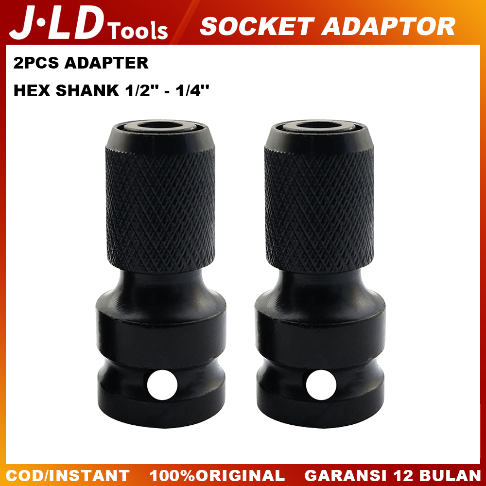 Jual JLD Socket adaptor 2Pcs Impact wrench adapter 1/2'' - 1/4'' hex ...
