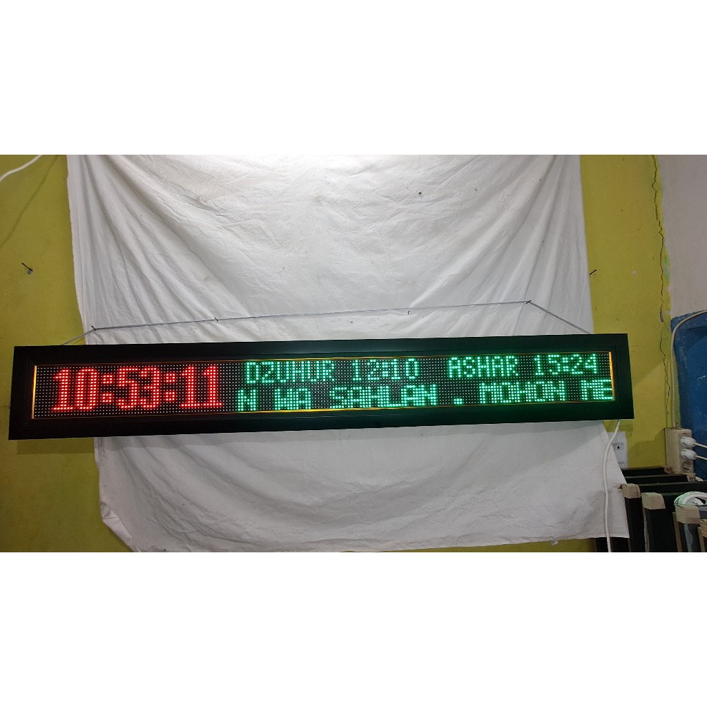 Jual Jam Masjid Digital Jadwal Sholat Running Text P30 30x206 CM ...