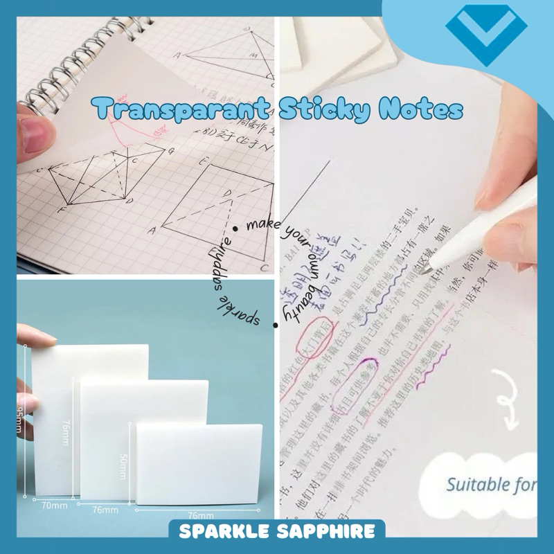 Jual SN11 - TRANSPARANT STICKY NOTE 50 LEMBAR MEMO TEMPEL Bening Tembus ...