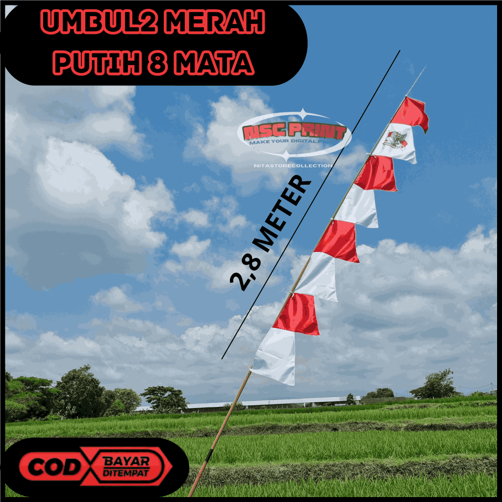 Jual Bendera Umbul Umbul 8 Mata Warna Warni dan Merah putih 1kg isi 20pcs | Shopee Indonesia