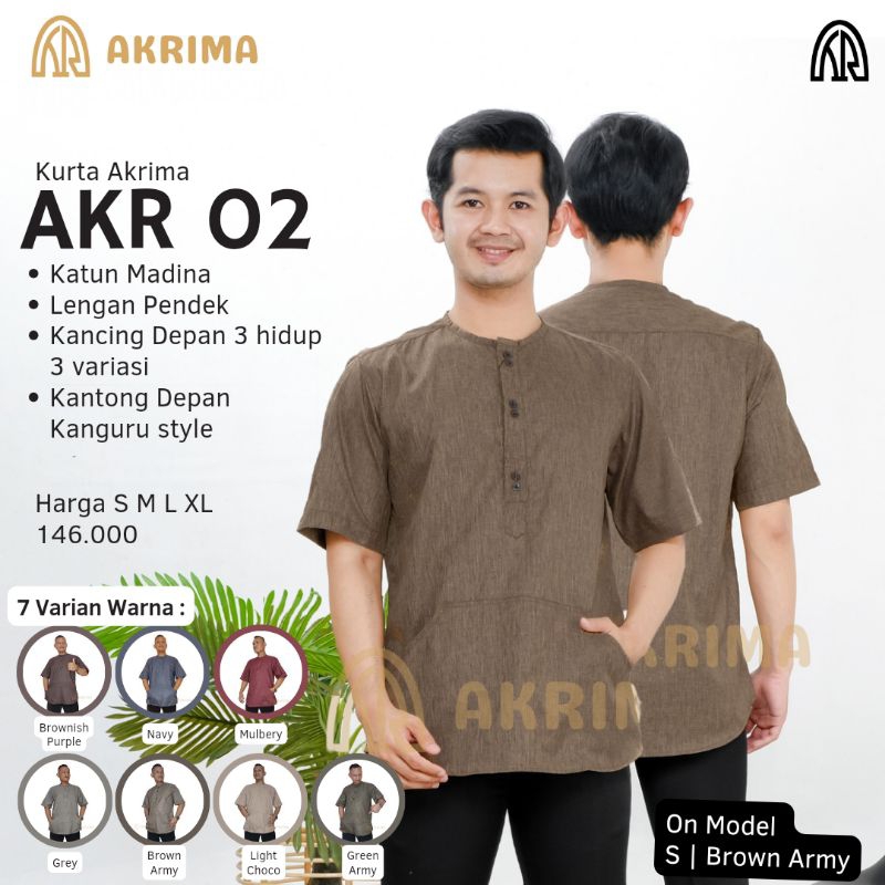 Jual Kurta kanguru murah akrima AKR 02 Kantong Depan Katun Madina Polos 7 varian warna | Shopee ...
