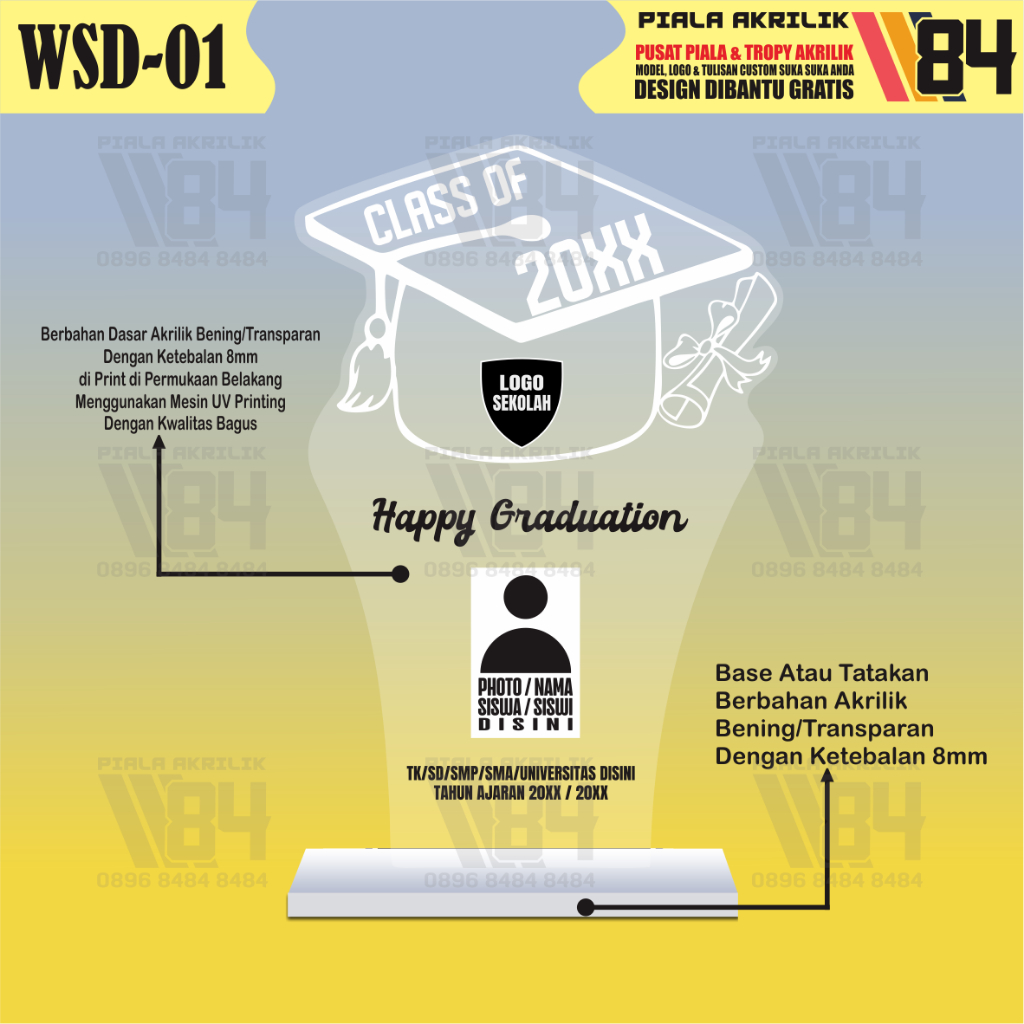 Jual Plakat Wisuda, Piala Wisuda, Piagam Wisuda, Medali Wisuda, Plakat ...