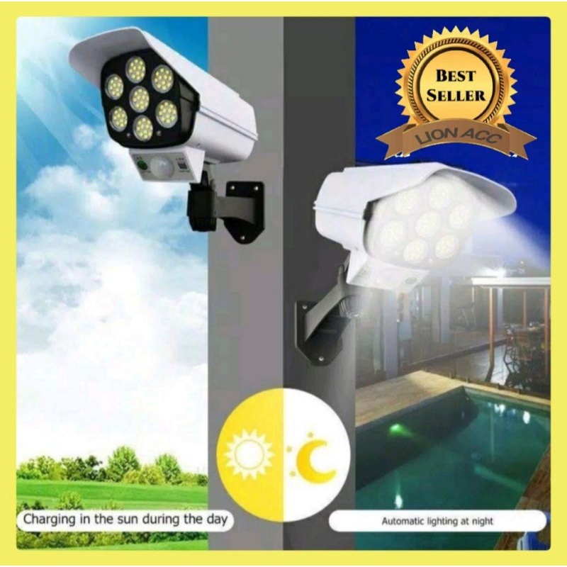 Jual Lampu Solar Cell Model Camera Waterproof Motoin Light 77 LED 3 ...