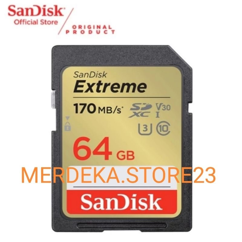 Jual SanDisk EXTREME Memori Card SDXC SD Card Memory 64GB 4K UHD ...
