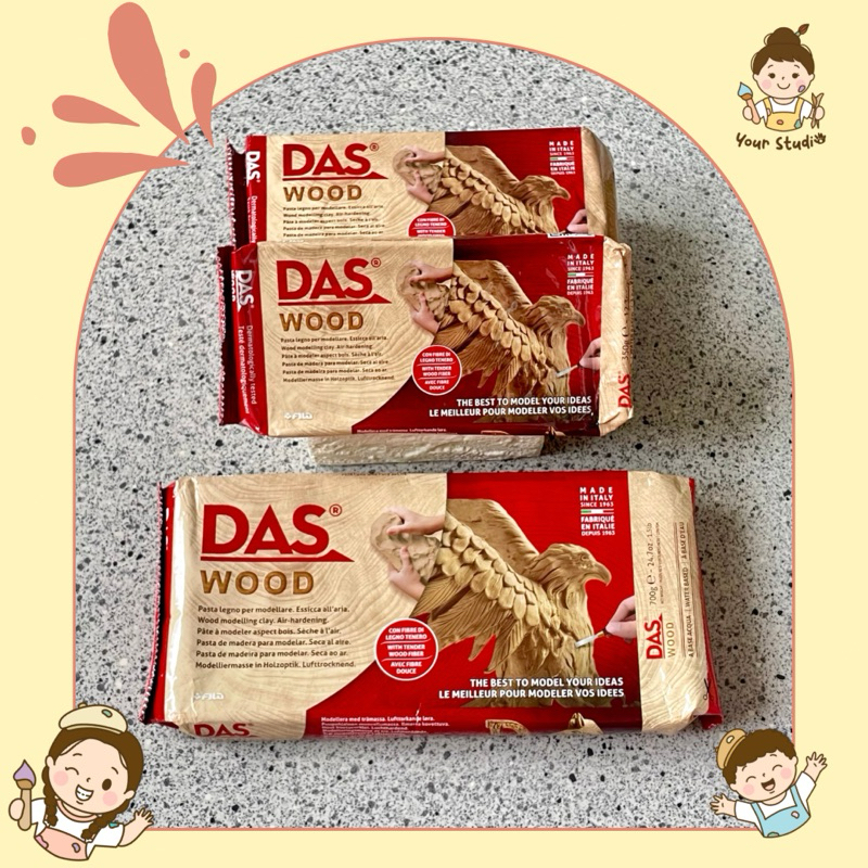 Jual (WOOD) Air Dry Clay Merk DAS 350 Gram 700 Gram (FREE AMPLAS ...