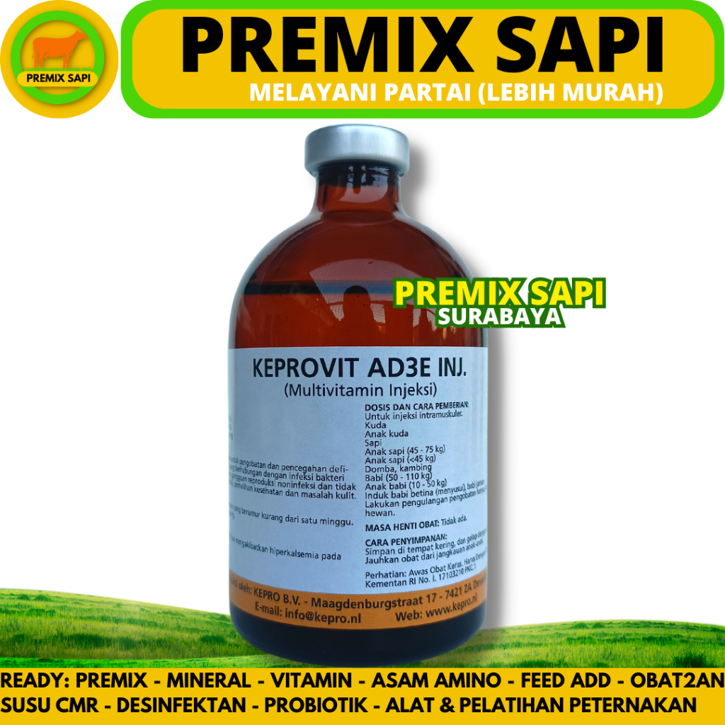 Jual KEPROVIT AD3E INJ 100ML - Vitamin ADE Hewan Konsentrasi Tinggi ...