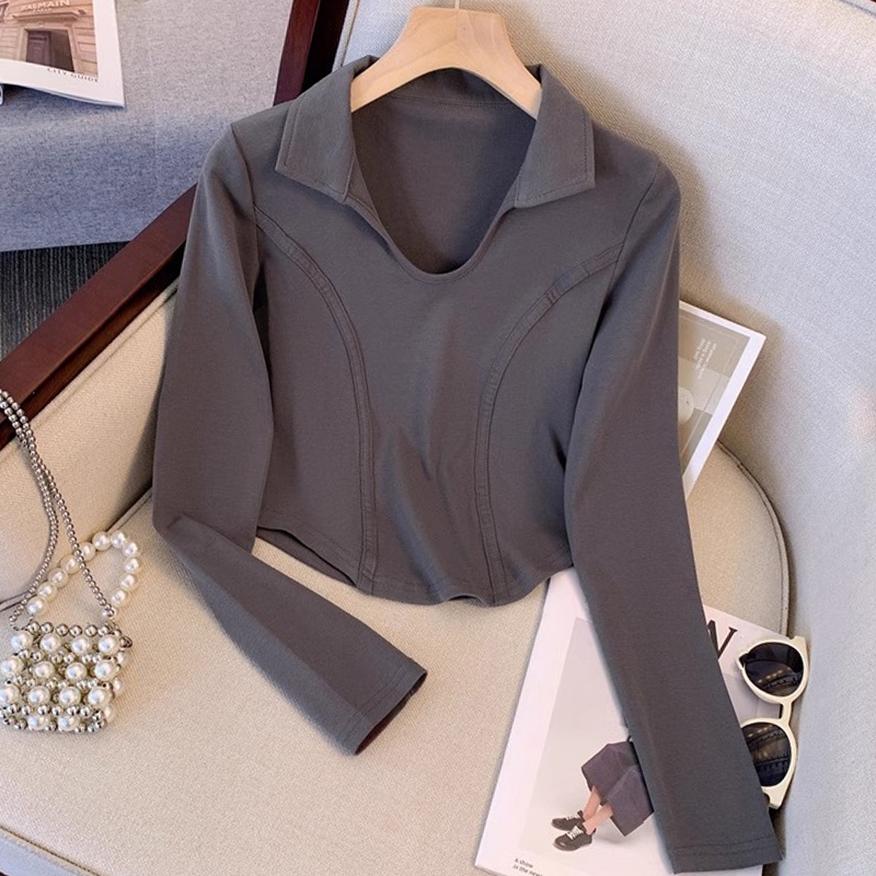 Jual Kaos Polo Kerah Lengan Panjang Terbaru / crop top korea lengan ...