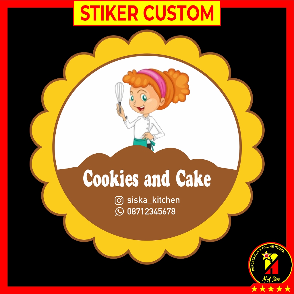 Jual Stiker Custom Label Makanan Minuman Jajanan Olshop Bahan Kertas ...