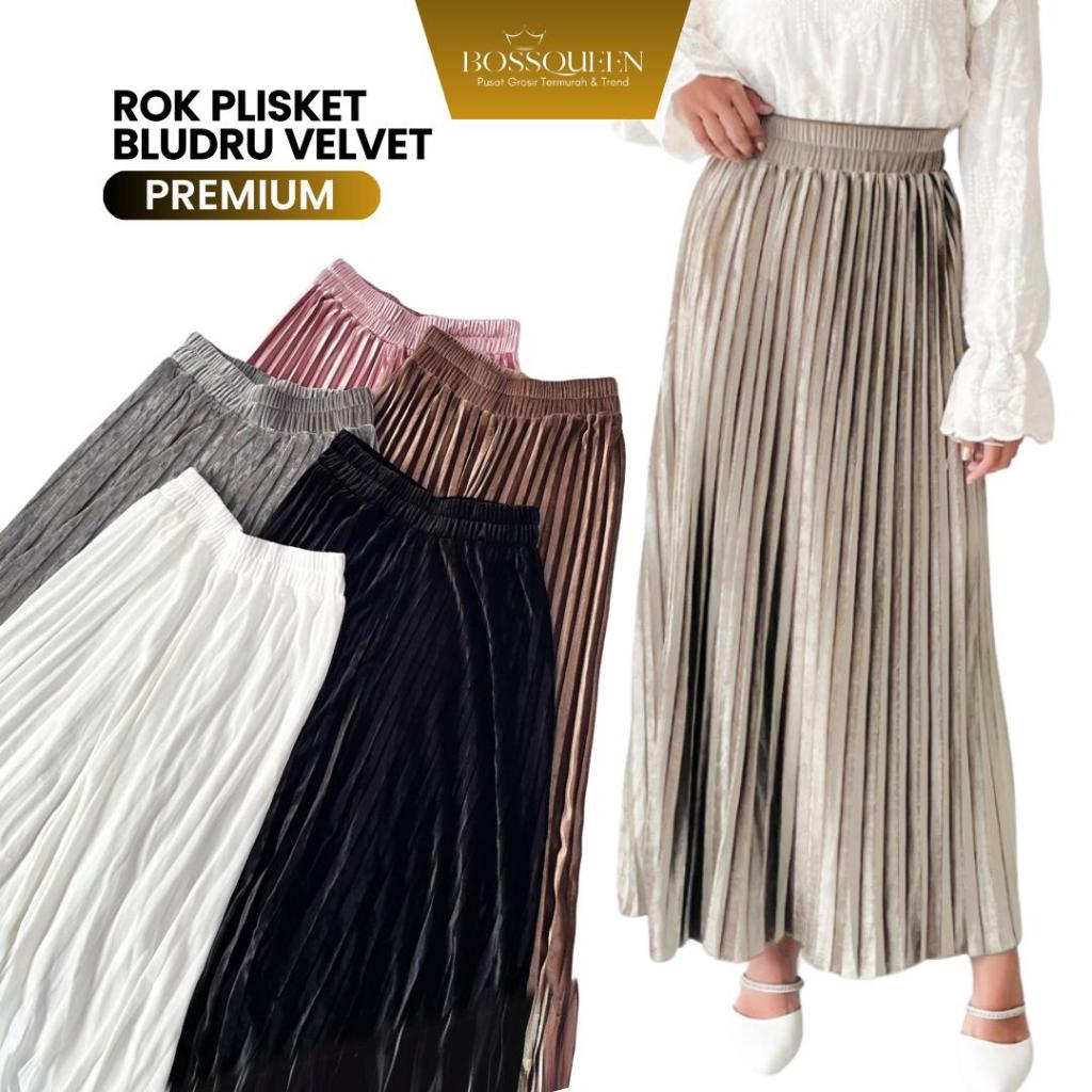 Jual Rok Plisket Bludru Panjang Dewasa Velvet Premium Rok Plisket Bludru Velvet Panjang Mayung ...