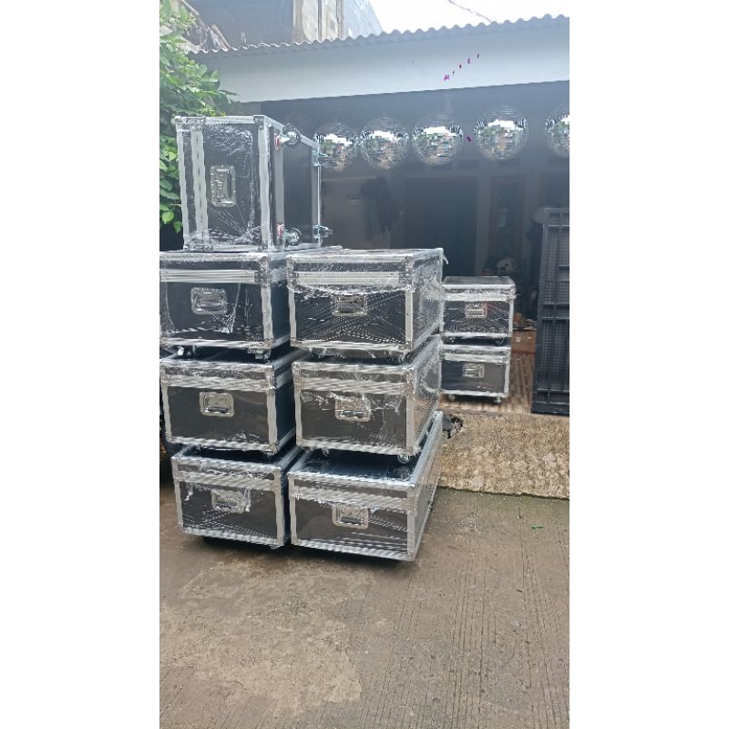 Jual hardcase isi 8 box kotak lampu parled isi 8 full busa + roda ...
