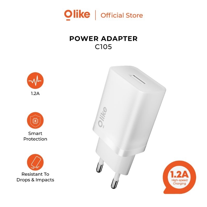 Jual Olike ( Harga 1 Pcs ) C105 Power Adaptor 1.2A Kepala Casan Travel ...