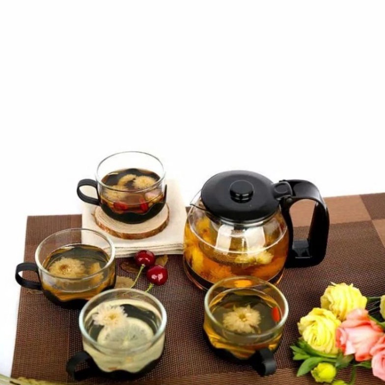 Jual 55 Brand Tea pot set 5 in 1 sun glass tempat teh atau kopi ...