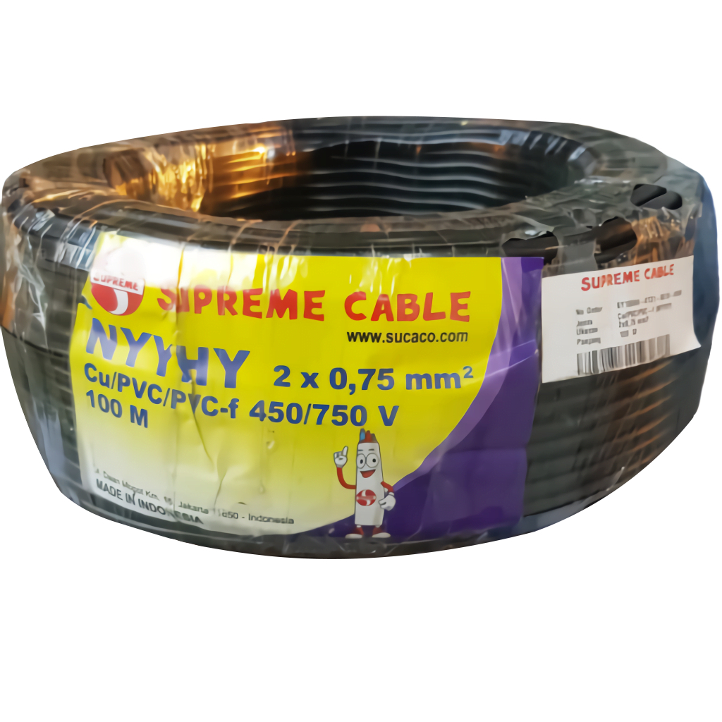 Jual Kabel Listrik Serabut Nyyhy Nymhy 2x0.75 2x0,75 Isi 2 0.75 MM Supreme SISIR Flexible ...