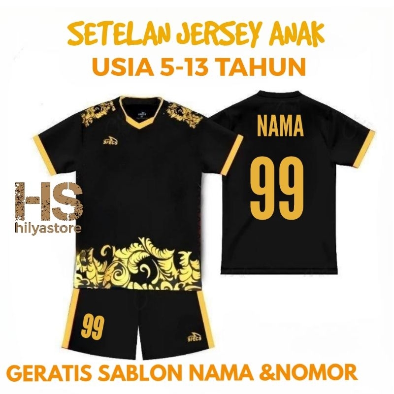 Jual GERATIS TAMBAH NAMA DAN NOMOR SABLON POLYFLEX SETELAN JERSEY ANAK USIA 5 - 13 TH BAJU ...