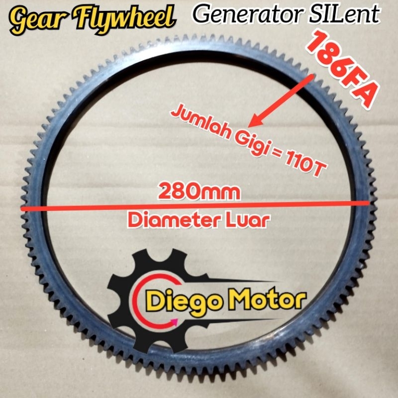 Jual 186F Gigi Starter Magnit Gear Flywheel Mesin Genset Solar Silent ...