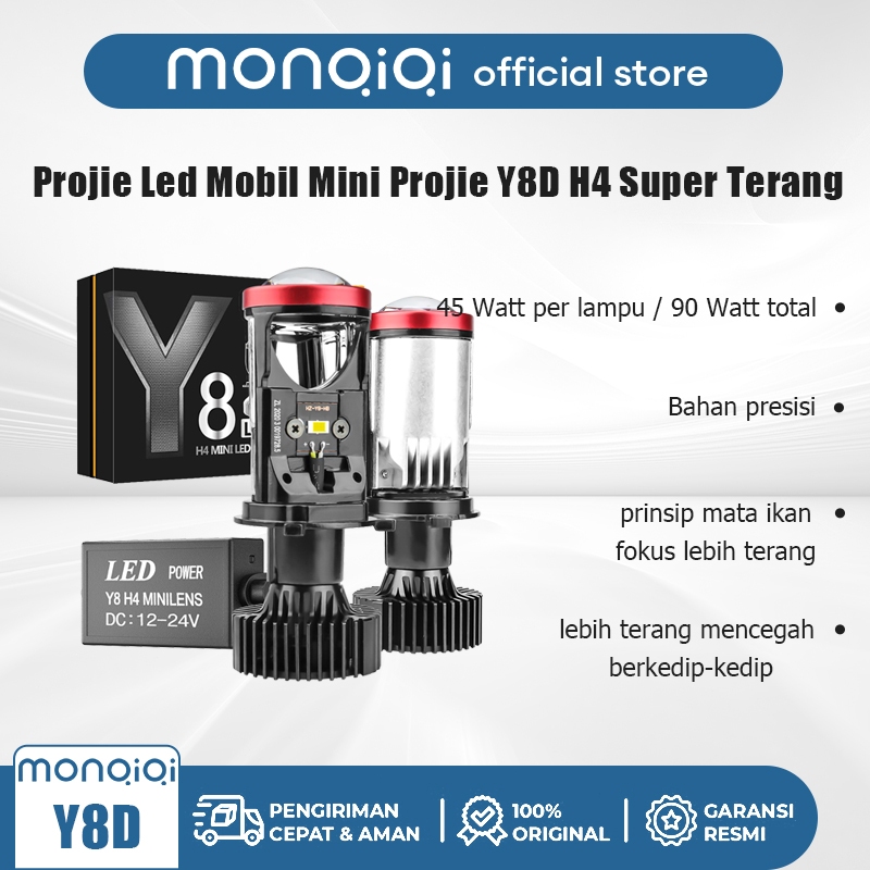 Jual Projie Led Mobil Mini Projie Y8D H4 Mobil Super Terang Lampu Led ...