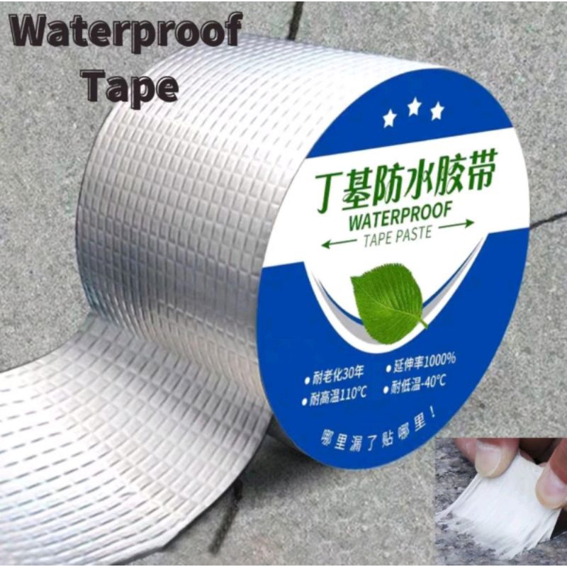 Jual (A341) Lakban Anti Bocor 5 meter Lem Anti Air Alumunium Foil Butyl Super Waterproof Tape ...