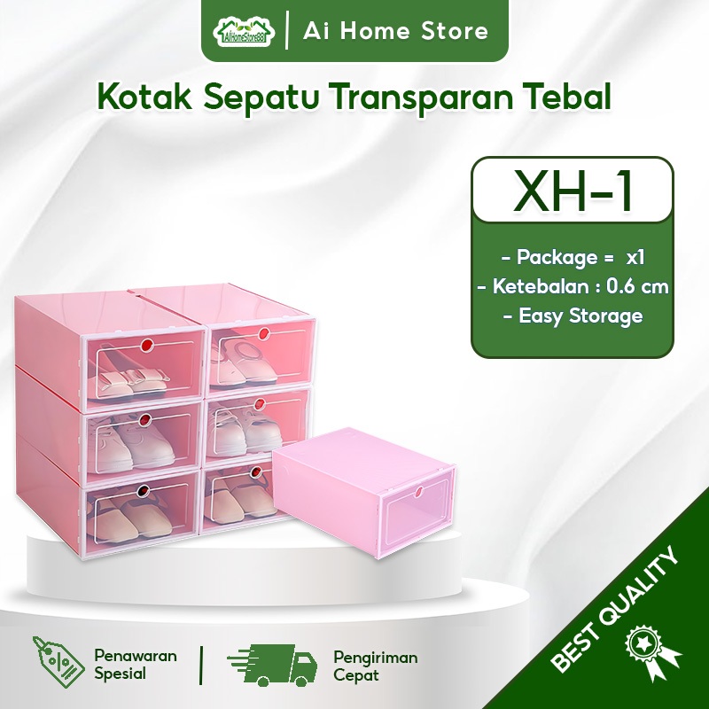 Jual Aihomestore88 Kotak Sepatu Transparan Tebal Serbaguna Shoes Box ...