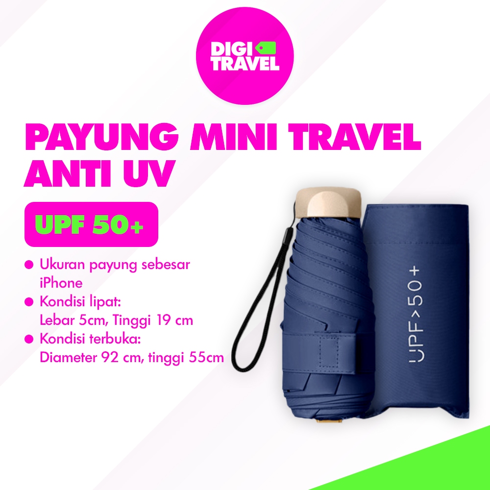 Jual DIGITRAVEL Payung Lipat Mini Anti UV UPF 50+ Travel Outdoor | Shopee Indonesia