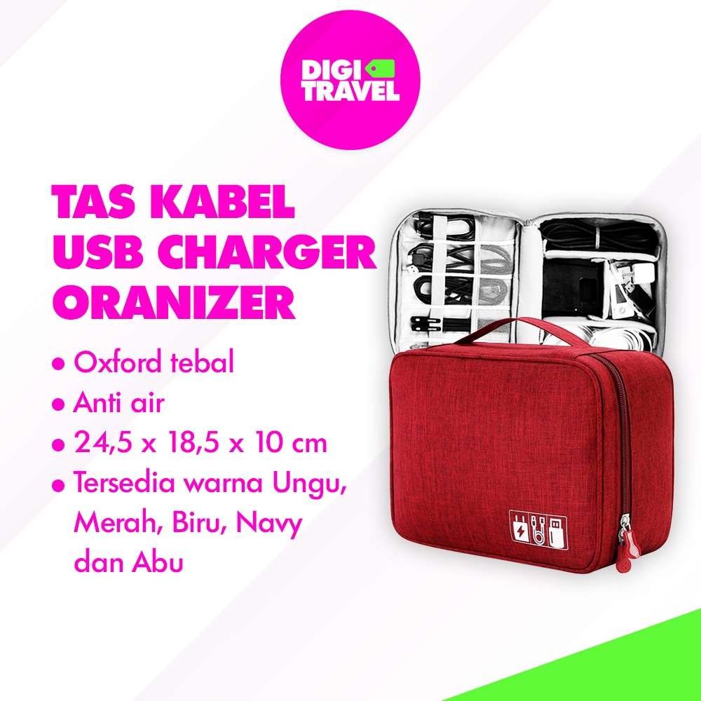 Jual DIGI TRAVEL Tas Kabel Organizer | Tas Charger | Travel Pouch ...