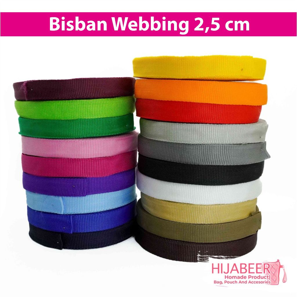 Jual Bisban Webbing 2,5 cm Bahan Strap Tas Tebal / code 92 Ukuran Sedang Meteran | Shopee Indonesia