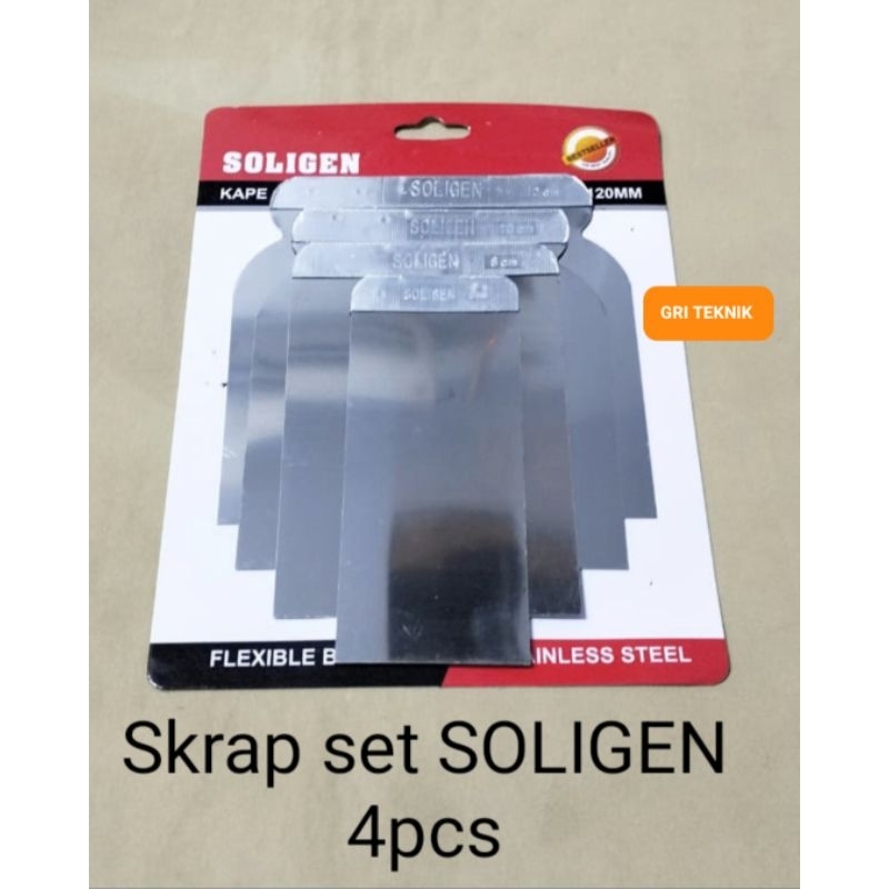 Jual KAPE SET 4 PCS STAINLESS STEEL SOLIGEN / SKRAP SET | Shopee Indonesia