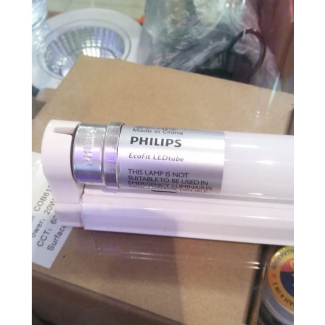 Jual Kap Lampu TL LED T8 120cm + Lampu TL T8 Philips 16W 18W Putih | Shopee Indonesia
