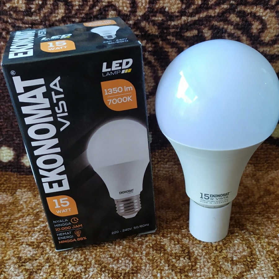 Jual Lampu Ekonomat A Bulb VISTA 15 Watt 15W Bohlam Dop LED 7000K Putih ...
