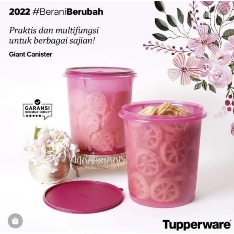 Jual Tupperware Giant Canister 8.4 Liter Red / Toples Besar Kerupuk ...