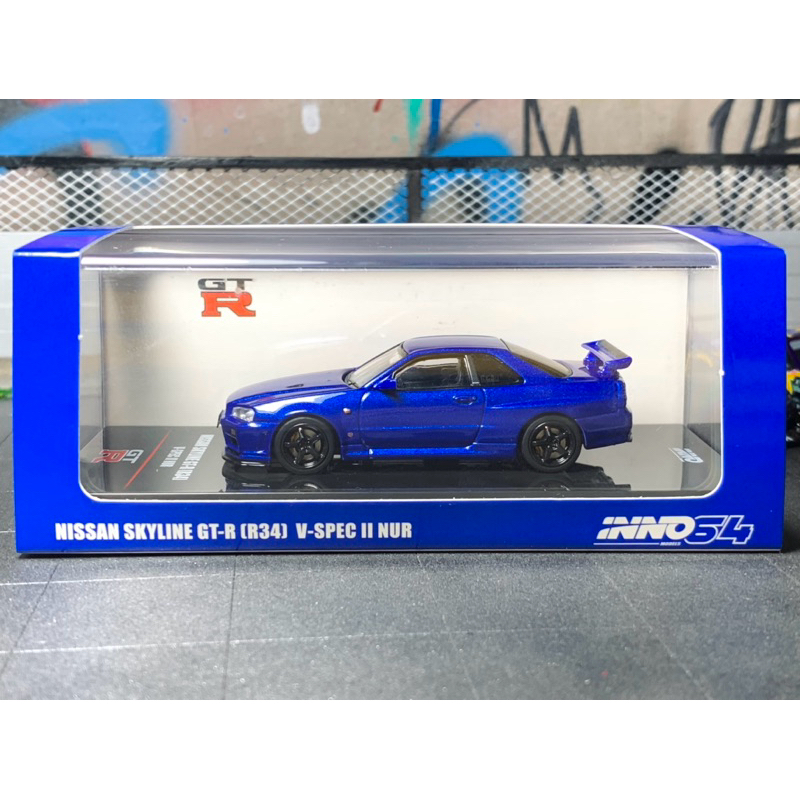 Jual Inno64 Nissan Skyline GTR R34 V-Spec II NUR Bayside Blue | Shopee ...