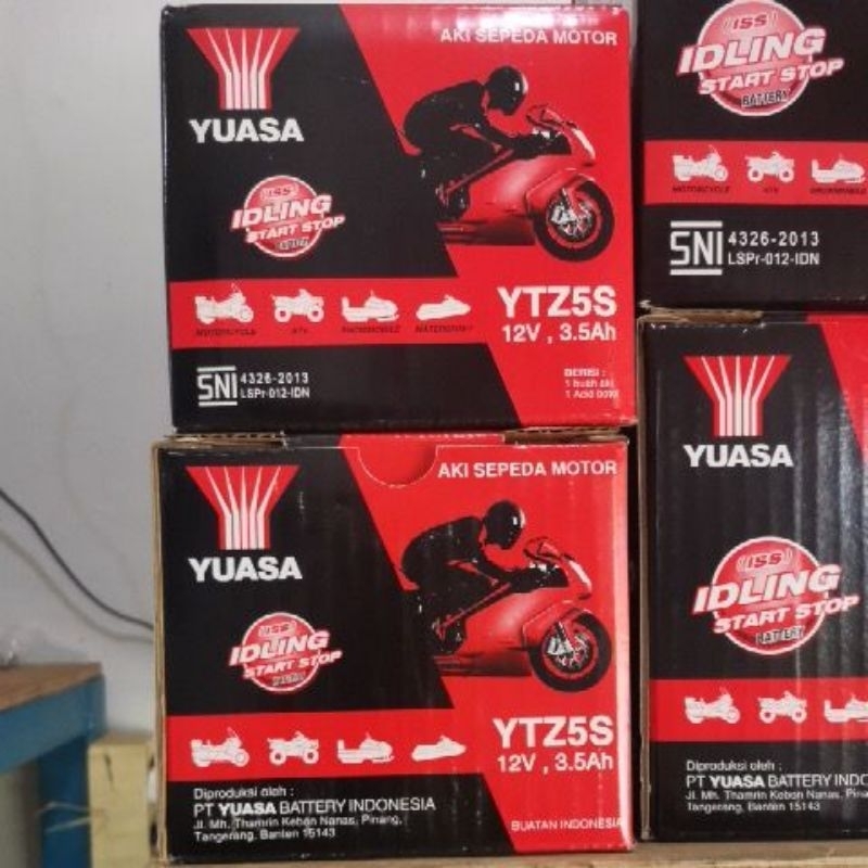 Jual Aki Kering Motor Honda Beat Supra Yamaha Mio Yuasa Ytz5s 12V 3.5Ah | Shopee Indonesia