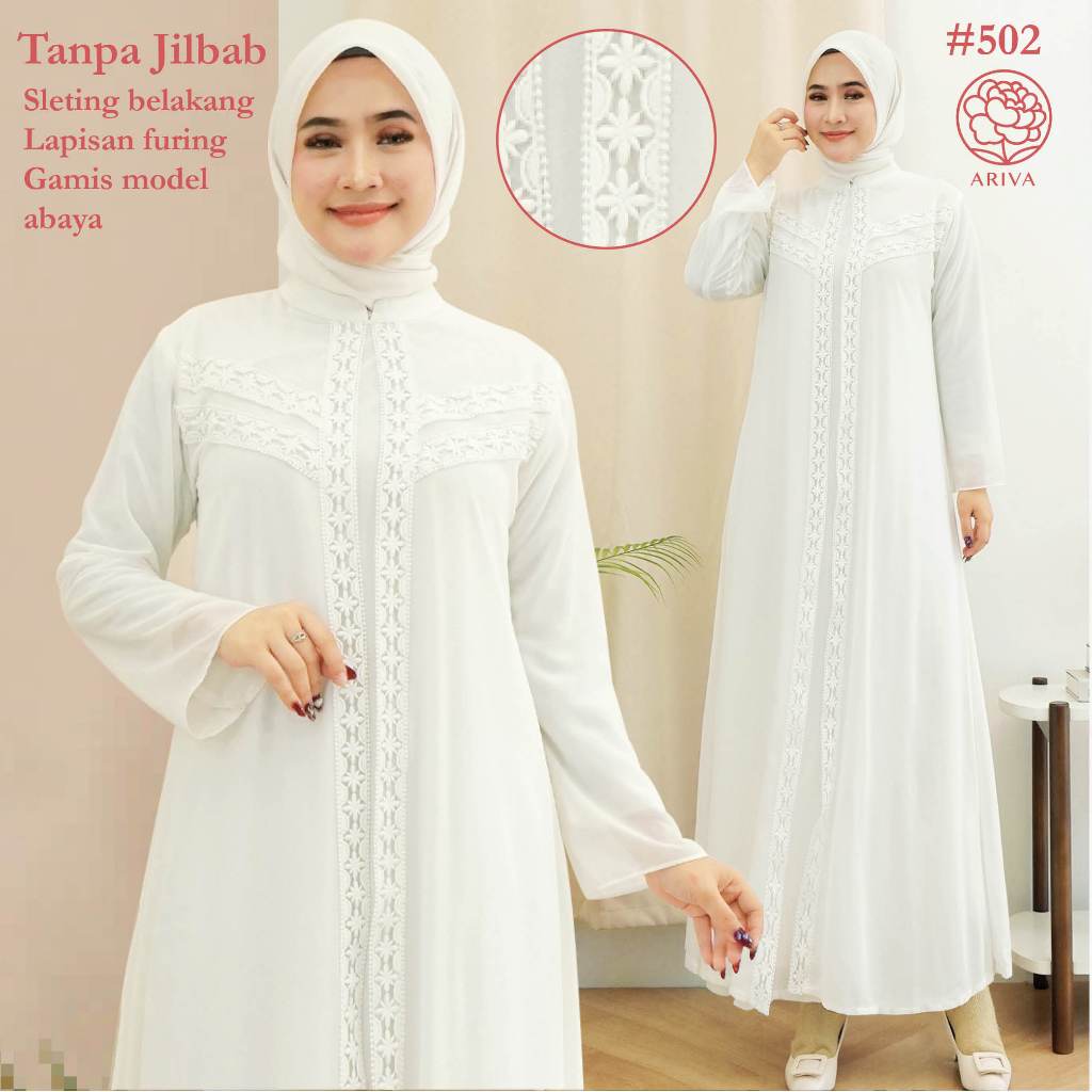 Jual Gamis TALITHA Abaya Brukat Putih 502 - Gamis Muslim Wanita - Gamis ...