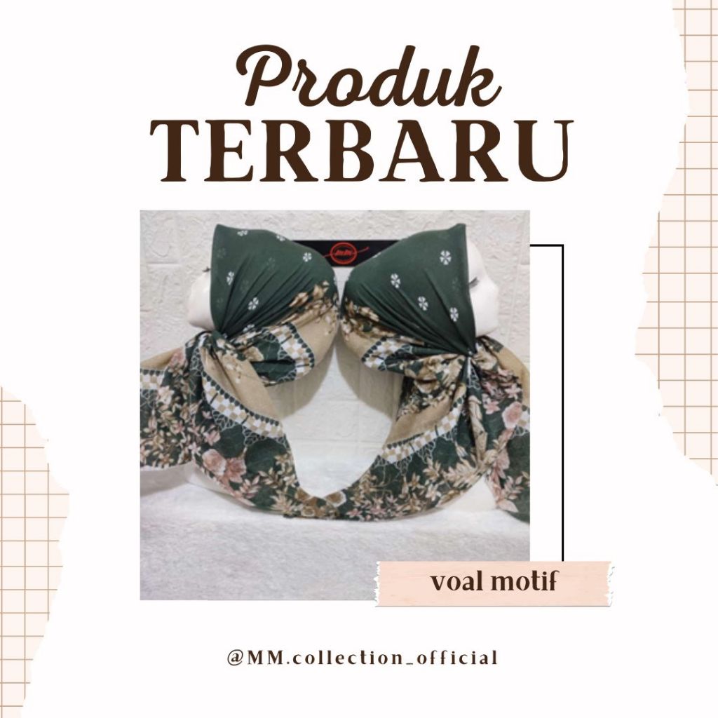 Jual hijap segiempat motif terbaru / hijab voal motif / jilbab voal ...