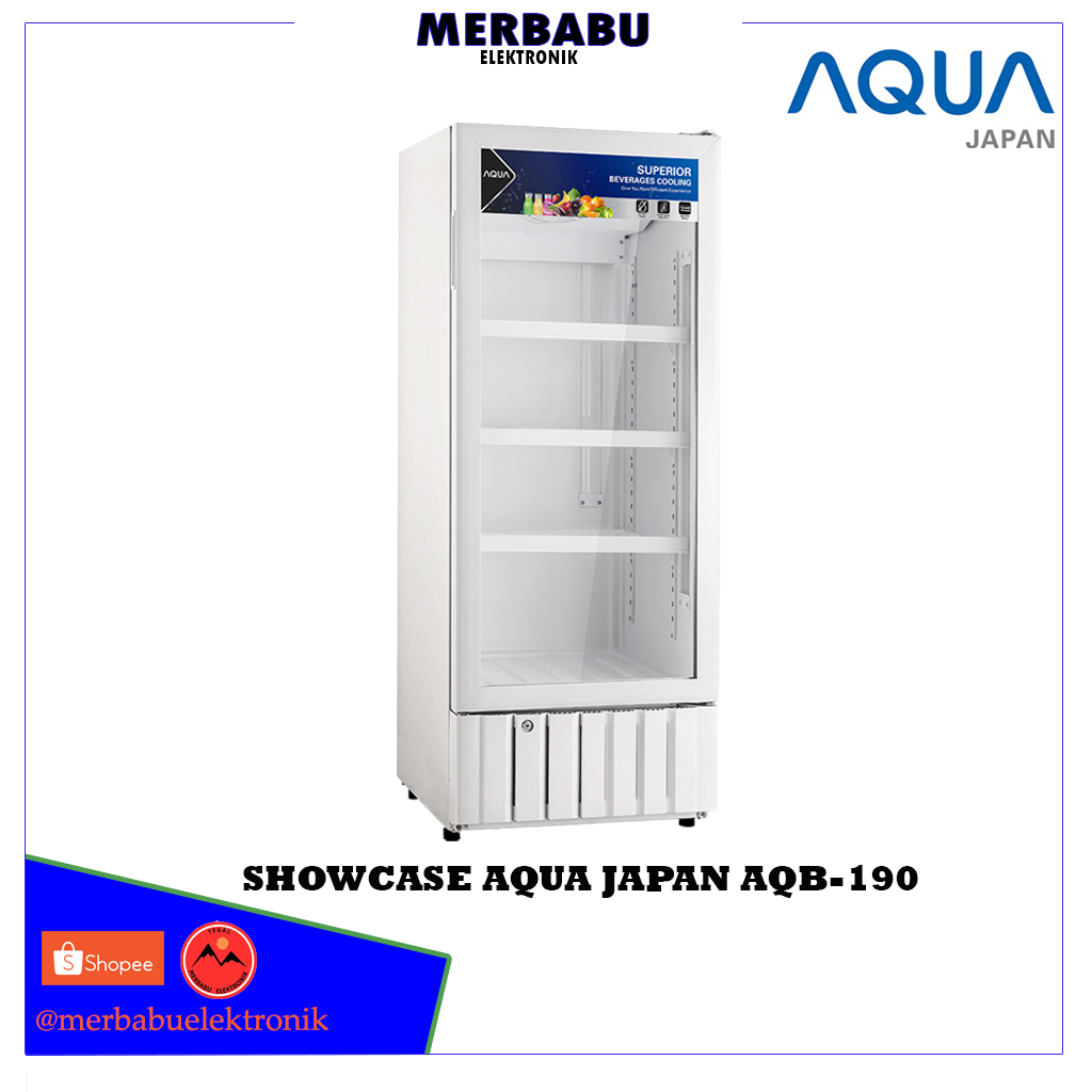Jual Aqua Japan Showcase AQB-190 3 Rak 180L Display Cooler Low Watt ...