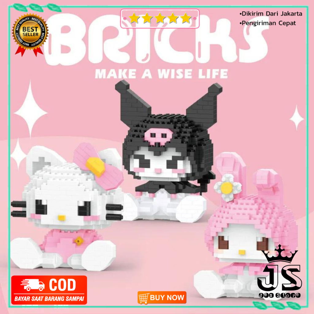 Jual Mainan Balok Susun Nano Block Mainan Disney Sanrio Block Mainan ...