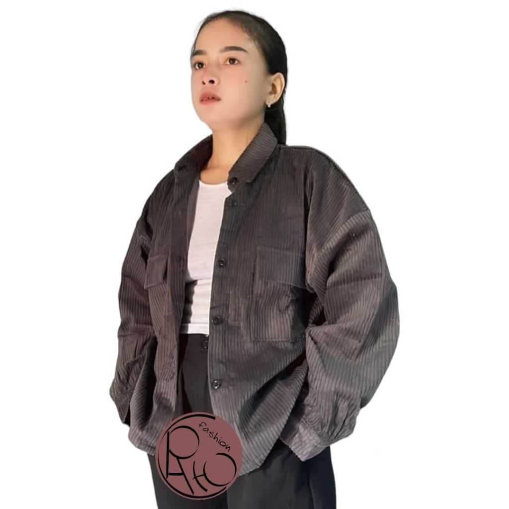 Jual [7 Warna]Jaket Corduroy Wanita Outer Crop Jacket Hitam Korean ...