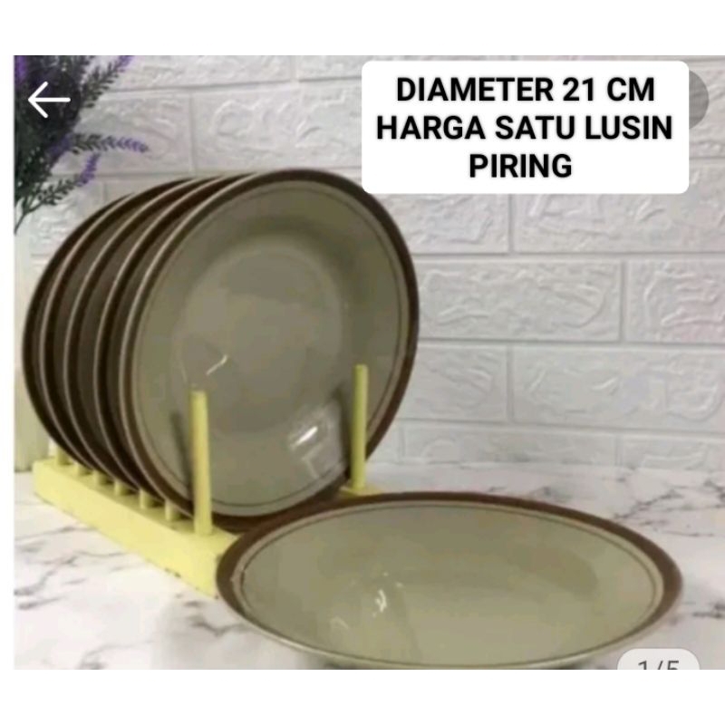 Jual Piring keramik lucky plat coklat harga 1 lusin lucky keramik ...