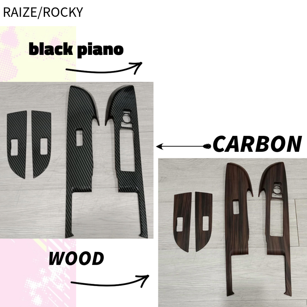Jual Panel Raize Rocky Arm Rest Dashboard Wood Carbon Black Piano ...