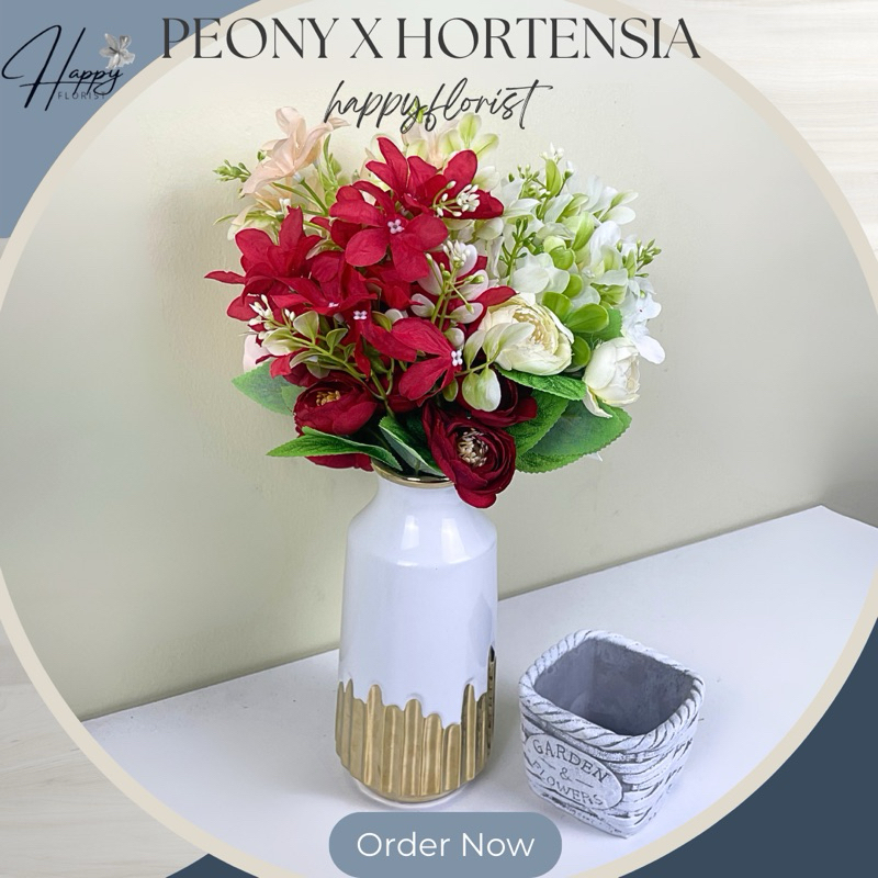 Jual BUNGA PEONY X HORTENSIA/BUNGA PEONY DEKORASI/BUNGA BUCKET PEONY ...