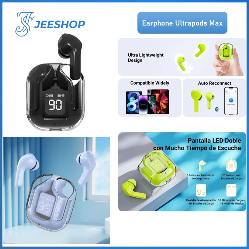 Jual Headset Bluetooth TWS Ultrapods Max Earphone Gaming Wireless Sound ...