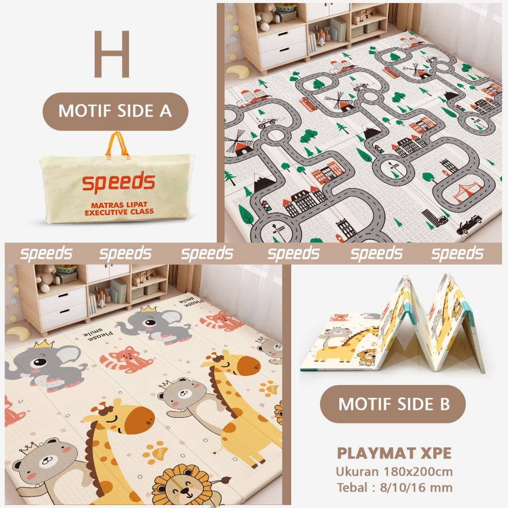 Jual SPEEDS SNI Playmat Bayi Karpet Lipat Playmat Bayi Matras 115x180cm ...