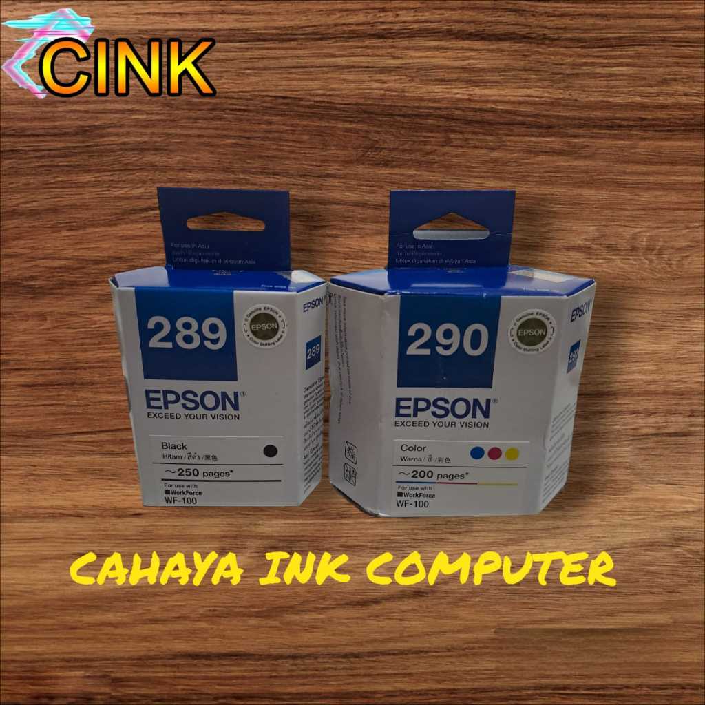 Jual Tinta Epson 289 black & 290 color Original For wf-100 | Shopee ...
