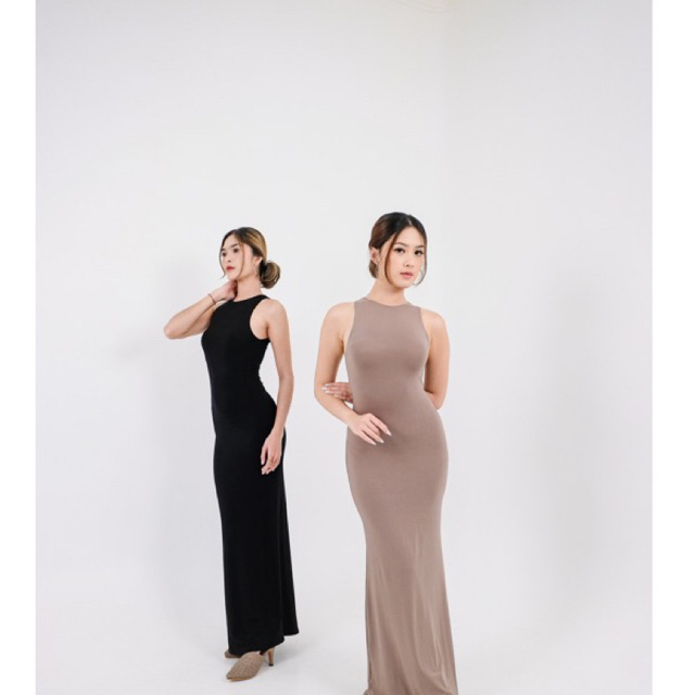 Jual EXIST THE LABEL | SLEEVELESS LONGDRESS | DRESS WANITA | SLIMFIT ...