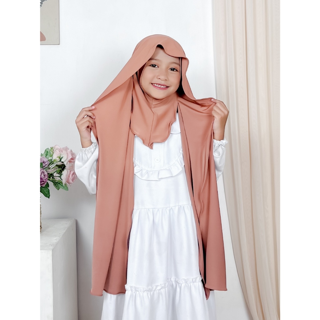 Jual Pashmina Instan Inner Leher Anak Remaja 4-13 tahun Jersey Premium ...
