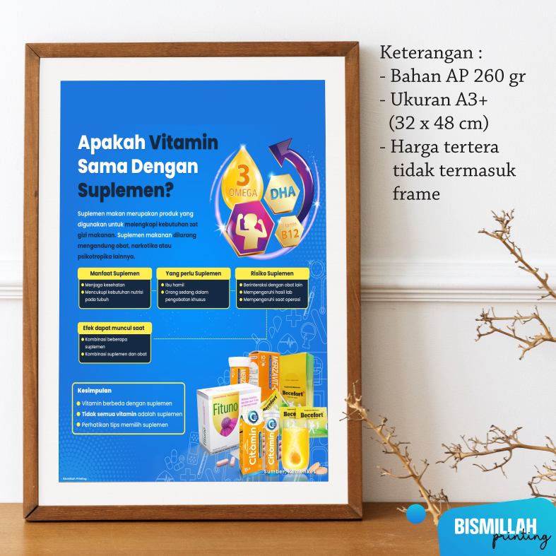 Jual Poster kesehatan perbedaan vitamin dan suplement | Shopee Indonesia