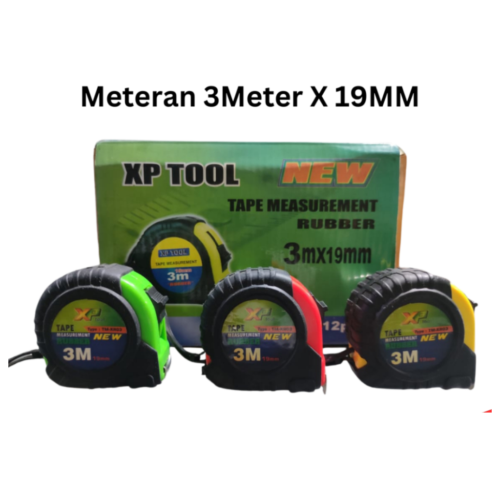 Jual Meteran XP Tool 3meter karet Tape Measurement Rubber 3 meter ...
