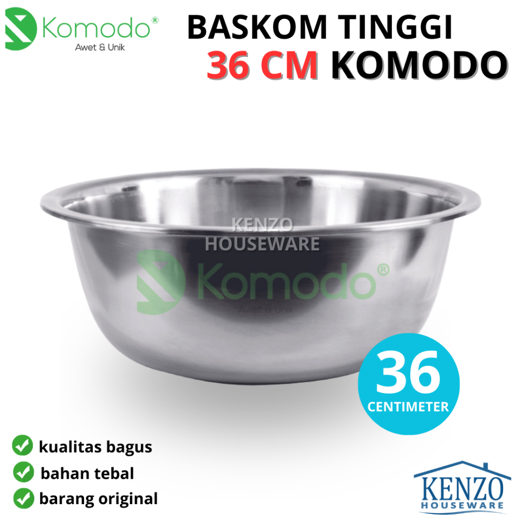 Jual Baskom Stainless 36 CM Baskom TINGGI KOMODO Baskom Adonan Sayur ...